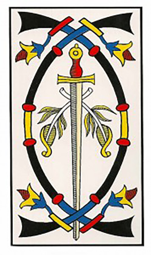 Tres de Espadas » Tarot de Marsella » Arcanos Menores